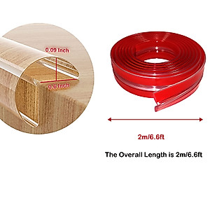 Baby proofing Edge Protector Strip,Clear Soft Silicone Corner Protectors with Upgraded Pre-Taped Strong Adhesive,6.6 FT Edge Guard for Furniture Against Sharp Corner for Cabinets,Tables,Drawers.