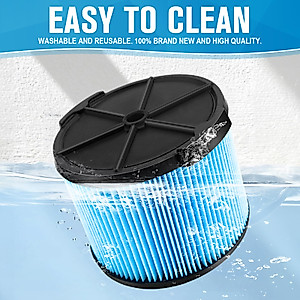 VF3500 filter Replacement Shop Vac Filter,3-Layer Fine Dust and Dirt Wet/Dry Vac Filter for Ridgid VF3500 3-4.5 Gallon Portable Vacuums WD3050, WD4070, WD4080, WD4522, 4000RV, 4500RV (2 Pack)