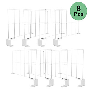 CertBuy 8 Pack Vertical Closet Wood Shelf Divider 12 Inch, White Closet Organization, Metal Organizer Separators for Wood Shelf Wardrobe Cabinets Kitchen Office