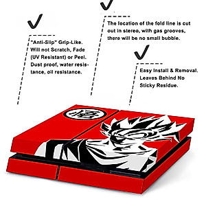 PS4 Designer Skin Game Console System p 2 Controller Decal Vinyl Protective Covers Stickers f Sony Playstation 4 - Dragon Ball Z Battle Super Saiyan 5 God Son Goku DBZ Heroes Fan