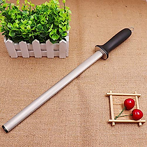 Wiitek 10inch Diamond Knife Honing Rod, Professional Chef Knife Sharpening Steel, Kitchen Knives Sharpeners, Oval 600# Grit, Ideal for Chef Knife, Cooking Knife, Butchers Knife and Japanese Knife