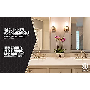 Southwire MSB1G One Device Adjustable Depth, Heavy Duty 42lb. Mounting Screws Included 1-GANG PVC ELECTRICAL BOX, Gray