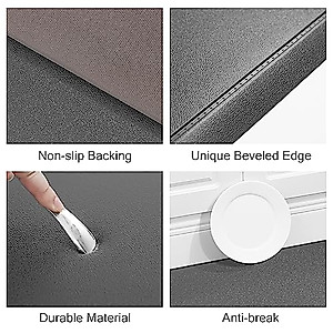 Zenovaire Anti Fatigue Mats for Kitchen Floor Kitchen Mat Cushioned Mat Grey Kitchen Rug Non Slip Waterproof Memory Foam Ergonomic Comfort Rug Standing Desk Mat for Floor Office Sink Laundry, 17"X 28"