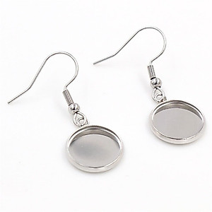 Kentuckiz 8 10 12 14 16 18 20 25Mm 10Pcs Stainless Steel Cabochon Earring Settings Earrings Base,DIY Earrings Hooks Findings - (Size: 12Mm)