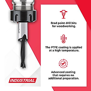 Amana Tool - 201005 Carbide Tipped Brad Pt. Boring Bit R/H 5mm Dia x 57mm Long x 10mm Sh