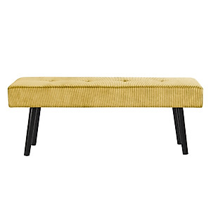 Comfy to go Entryway Bench - Bench for Bedroom, Modern Ottoman End of Bed, Corduroy Padded Benches for Living Room, Foyer, Mudroom, Hallway - 39" L x 14" W x 17" H