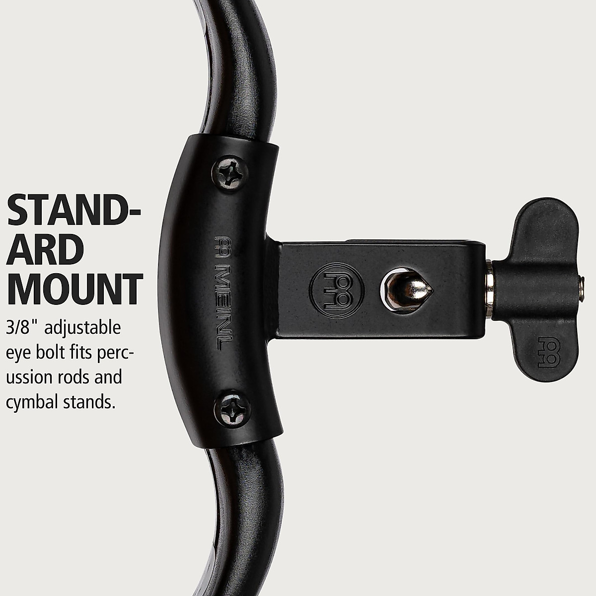 Meinl Percussion TMT2BK Mountable ABS Plastic Tambourine with Steel Jingles, Black