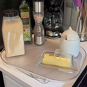 Lazy Susan for Refrigerator, Lazy Susan for Refrigerator Rectangular, Square Lazy Susan Turntable Organizer, Rectangular Turntable for Refrigerator