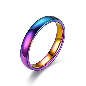 MZZJ BFF Ring for 2 Personazlied BFF Friendship Jewelry Pinky Promise Pinky Swear Minimalist Polish 6MM Stainless Steel Rounded Comfort Fit Stackable Knuckle Ring Band,Graduation Gift for Best Friends