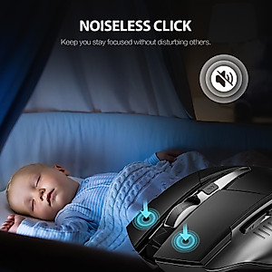 INPHIC Wireless Mouse Rechargeable, 700mAh, with USB Receiver, 6 Buttons, Ergonomic for Laptop, Computer, Mac, PC etc.