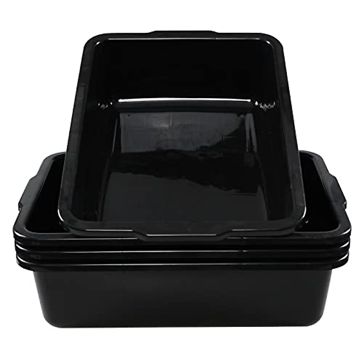 DynkoNA 4 Packs Plastic Utility Bus Box, 32 Liter Bus Tub Commercial Wash Basin Tote
