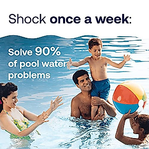 HTH 52026 Super Shock Treatment Swimming Pool Chlorine Cleaner, 1 lb (Pack of 12) & Pool Care Shock Advanced, Swimming Pool Chemical Prevents Bacteria & Algae, Cal Hypo Formula, 1 lb (Pack of 12)