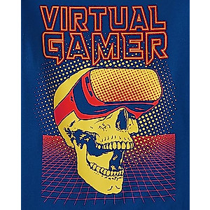 The Children's Place Boys' Short Sleeve Graphic T-Shirt 3-Pack, Level Up/Headset/Skeleton Gamer, 3X-Large