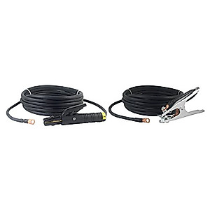 200 Amp Welding Leads Assembly Set - Terminal Lug Connector - #2 AWG Cable (25 FEET Each Lead)