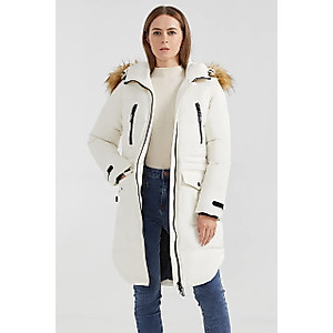 Orolay Women's Thickened Down Jacket Winter Warm Down Coat Beige