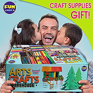 3 Layers Jumbo Arts and Crafts Supplies Warehouse, DevelopeByPlay 1600+ Premium Huge Ultimate Craft Materials Kit for Kids 4-8 Big Creative Activities Gift Large Stuff for Girls and Boys, 17.91Wx12.4L