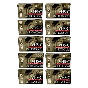 MAXELL LOT 10 NEW FOR PANASONIC, JVC, FUJI, SONY, TC-30 VHS-C VIDEO TAPES CASSETTE TC-30 TC30