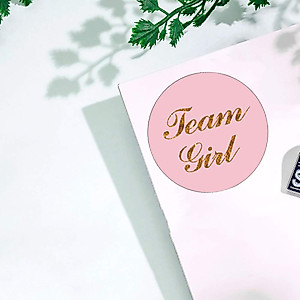 80 PCS Gold Gender Reveal Stickers Team boy and Team Girl Baby Shower Sticker Labels Round Circle Labels Stickers