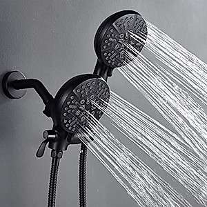 BONADE Black Shower Head, Black Handheld Shower with Shower Head the Perfect Combination Possession 7x7=49 Combinations of Functions to Take you to Enjoy a Luxurious Bath, Matte Black