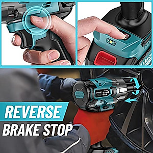 Uaoaii 1000N.m(738ft-lbs) Cordless Impact Wrench High Torque, Battery 1/2 Impact Gun w/ 2X 4.0Ah Batteries, Fast Charger, 5 Sockets & Storage Box, Electric Impact Wrench for Truck RV Mower, IW800