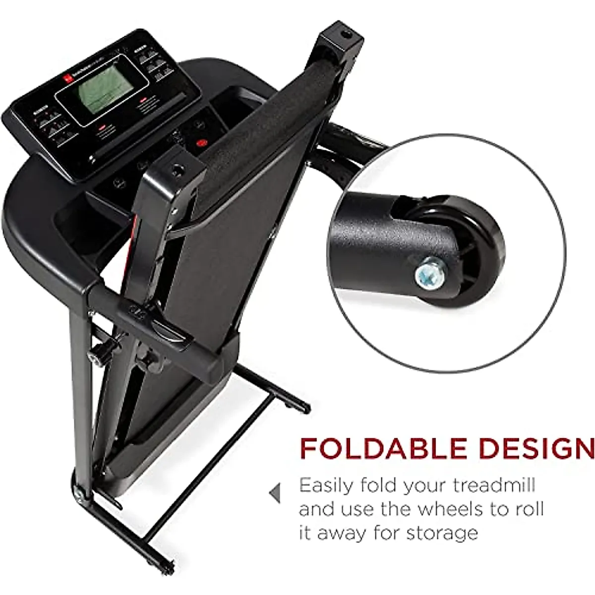 Treadmills for Home, 2.5HP Portable Foldable Treadmill with 15 Pre Set Programs and LED Display Panel Black