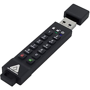 Apricorn 16GB Aegis Secure Key 3Z 256-bit AES XTS Hardware Encrypted FIPS 140-2 Level 3 Validated Secure USB 3.0 Flash Drive (ASK3Z-16GB), Black