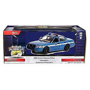 2001 Crown Victoria Police Interceptor Blue Metallic Seattle Police - Seattle, Washington Hot Pursuit Series 1/24 Diecast Model Car by Greenlight GL85571