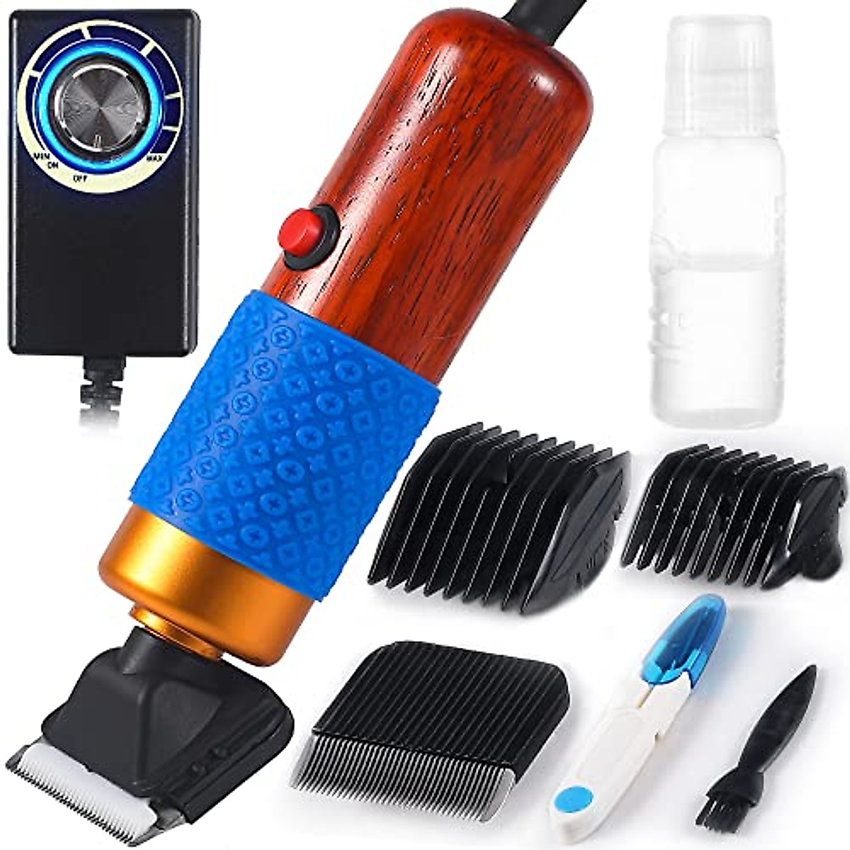 Carpet Trimmer Rug Trimmer Low Noise Rug Making Kit Supplies with Oil,Replaceable Ceramic Blades,2 Comb Head Attachments for Handmade Rug Clean and Tufted Carpet, Tufting Gun (1 Replaceable Blades)
