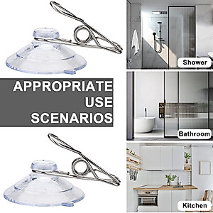 AccEncyc 24Pcs Suction Cup Clips for Windows 2" Suction Clips Clear Suction Cup Clamp Holder Suction Cup with Spring Clamps Sucker clamp Clip Window Swivel Clip with Suction Cup