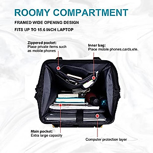 Refutuna Laptop Backpack, 15.6 Inch Work Backpack for Women, Nurse Bag, Teacher Bag, College School Laptop Bookbag, Waterproof Anti-theft Travel Business Backpack