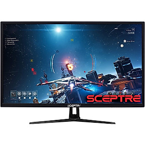 Sceptre 32" QHD 1440P 2560x1440 LED Monitor HDMI DisplayPort Up to 85Hz Build-in Speakers Blue Light Shift, Machine Black 2020 (E325W-2560AD)