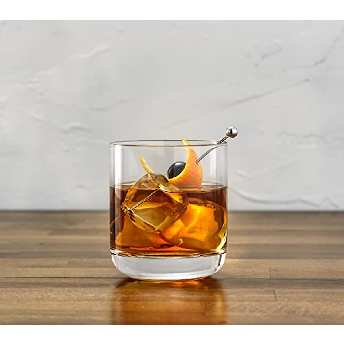 JoyJolt Nova Crystal Whiskey Glasses. Lowball Glasses Set of 4, 10oz Hand Made Short Glass Tumbler with Heavy Base. Double Old Fashioned Rocks Glass for Scotch or Bourbon Dishwasher Safe Glassware.