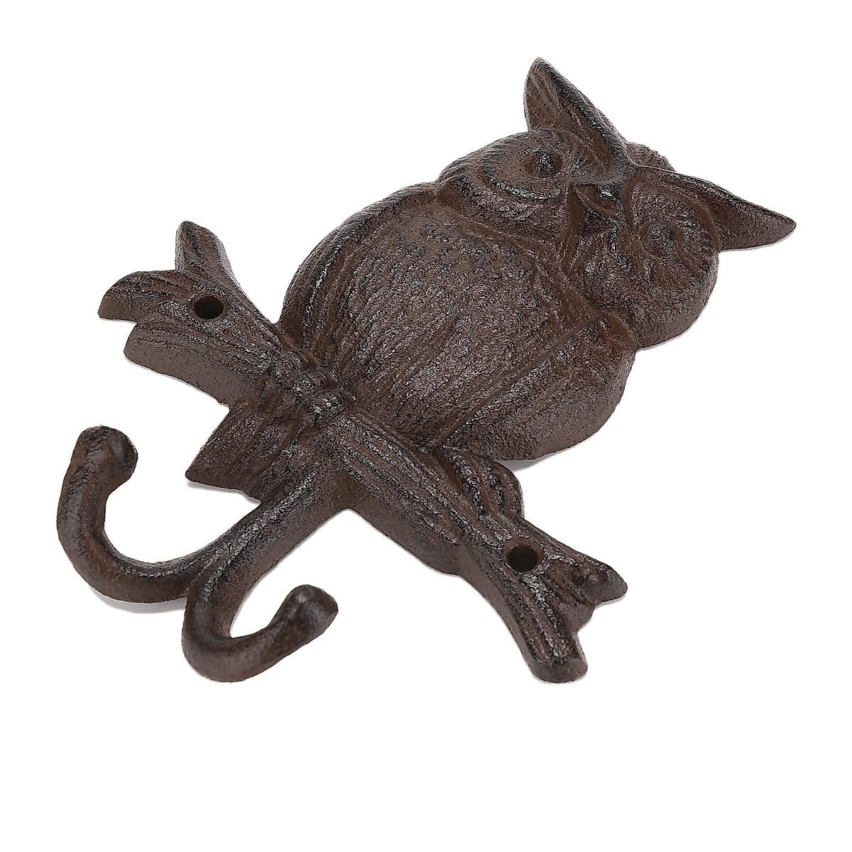 BRASSTAR Cast Iron Owl Molding Double Hook Wall Coat Hanging for Coats, Bags, Hats, Towels, Keys, Rustic Retro Home Decorative Gift TQGJPT489