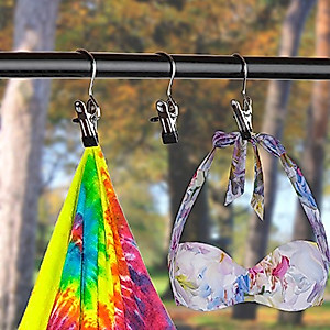 Home-X Ultra Strong Stainless Steel Hanging Clip Hook - Set of 12