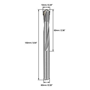 uxcell Cemented Carbide Twist Drill Bits 10mm Metal Drill Cutter for Stainless Steel Copper Aluminum Zinc Alloy Iron 2 Pcs