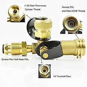 Stanbroil Propane Brass Tee with 4 Port Adapter for Motorhomes Tank RV Camping-Solid Brass
