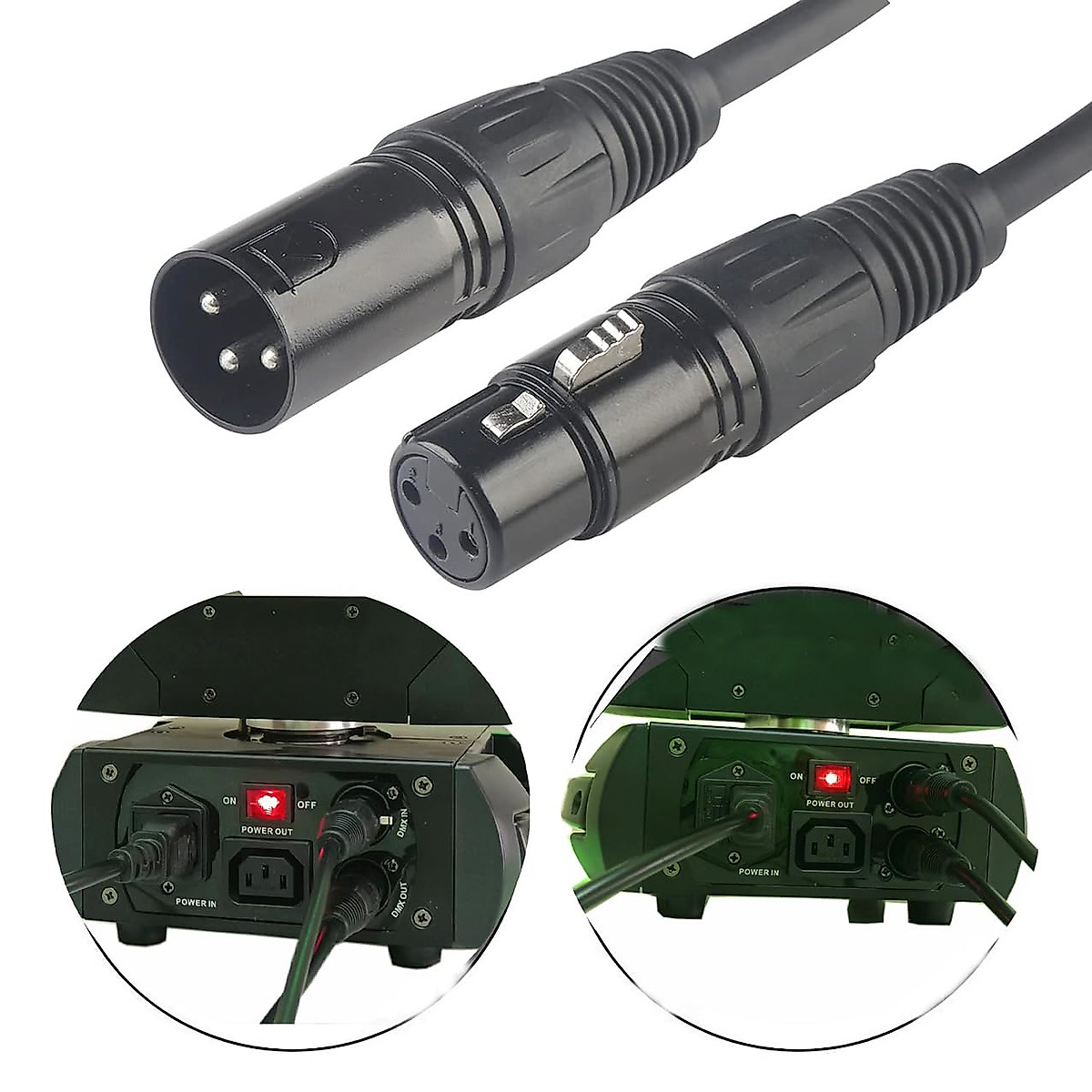 4PCS 1m Long DMX 512 XLR Cable DMX 3.2t 3 Pin True DMX Cable Male to Female for DMX Microphone Stage Lights