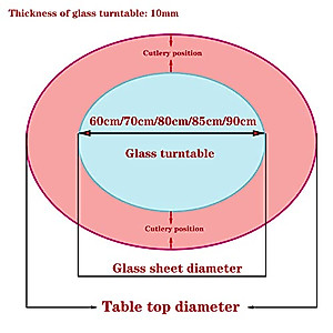 Tempered Glass Turntable ,Tempered Explosion-Proof Glass Lazy Susan Turntable, Round Table Top Rotating Table Tray, 360-degree Dining Table Rotating Tray, With Aluminum Alloy Bearing, Transparent Alum