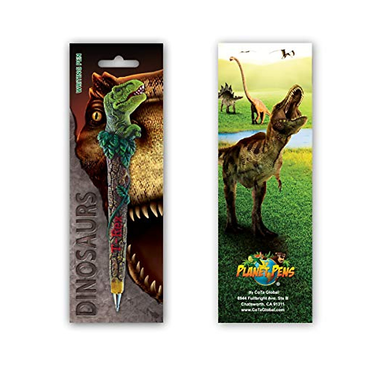 Planet Pens Tyrannosaurus Rex Novelty Pen - Cute Funny Pens for Kids, Teens and Adults, Fun Cool Ball Point Pen for School Writing and Unique Office Supplies, Dino Pen Gift for Men and Women - 6 Inch