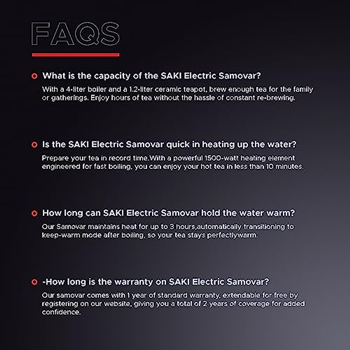 SAKI Chaiovar Electric Samovar - 4L Stainless Steel Electric Tea Maker, Temperature Display, Large Ceramic Teapot, Boil Dry & Auto Shut Off, Best for Persian, Russian, and Turkish Tea - Space Grey