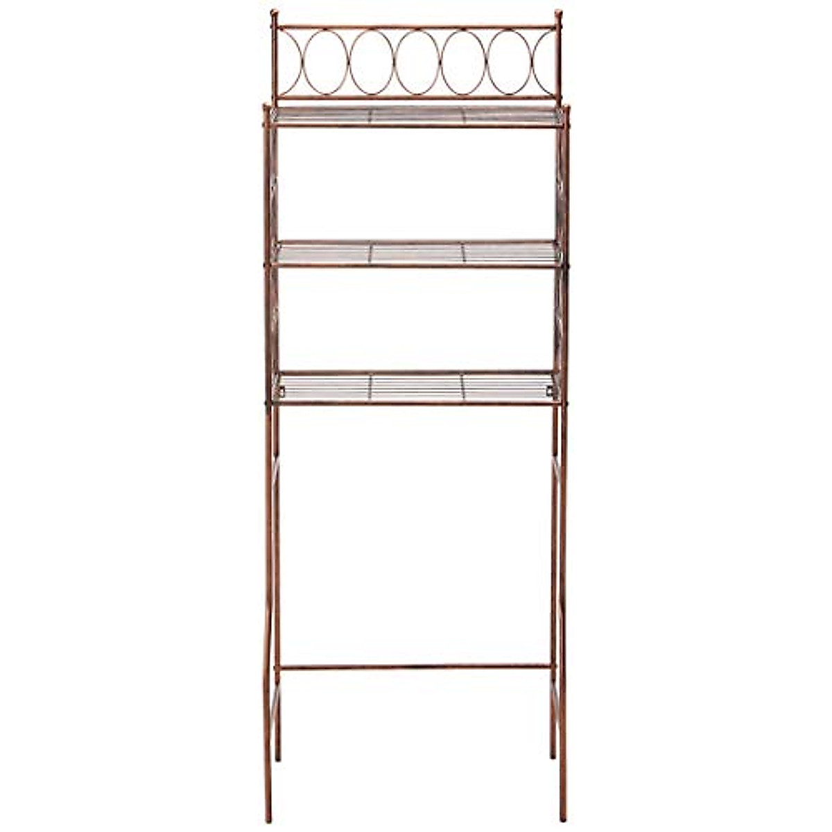 Kings Brand Furniture Over The Over The Toilet Shelf, Brushed Copper