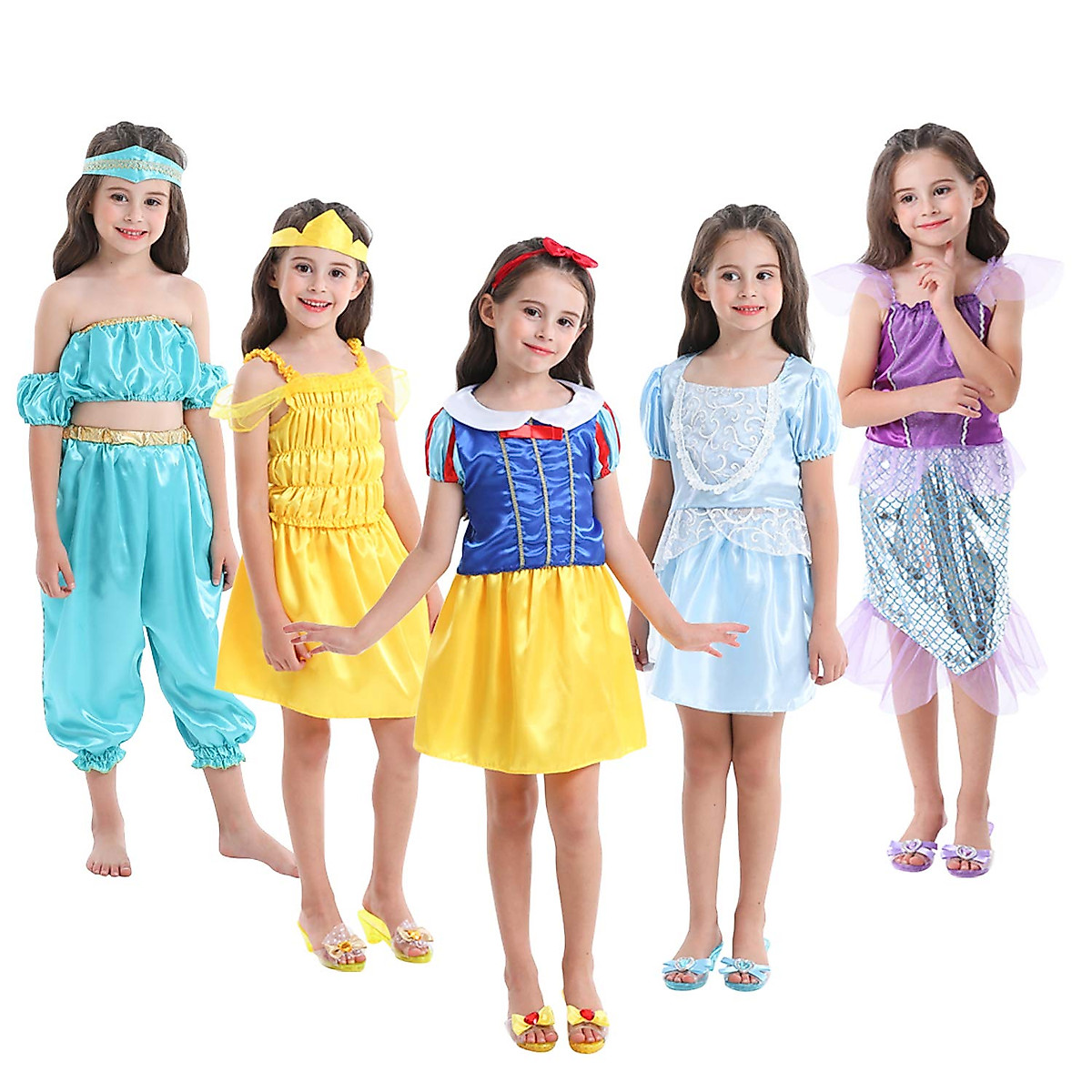 VGOFUN Princess Dresses for Girls - Dress up Clothes for Toddler Girl Pretend Play Gift for 3-6 Year Halloween Christmas Birthday