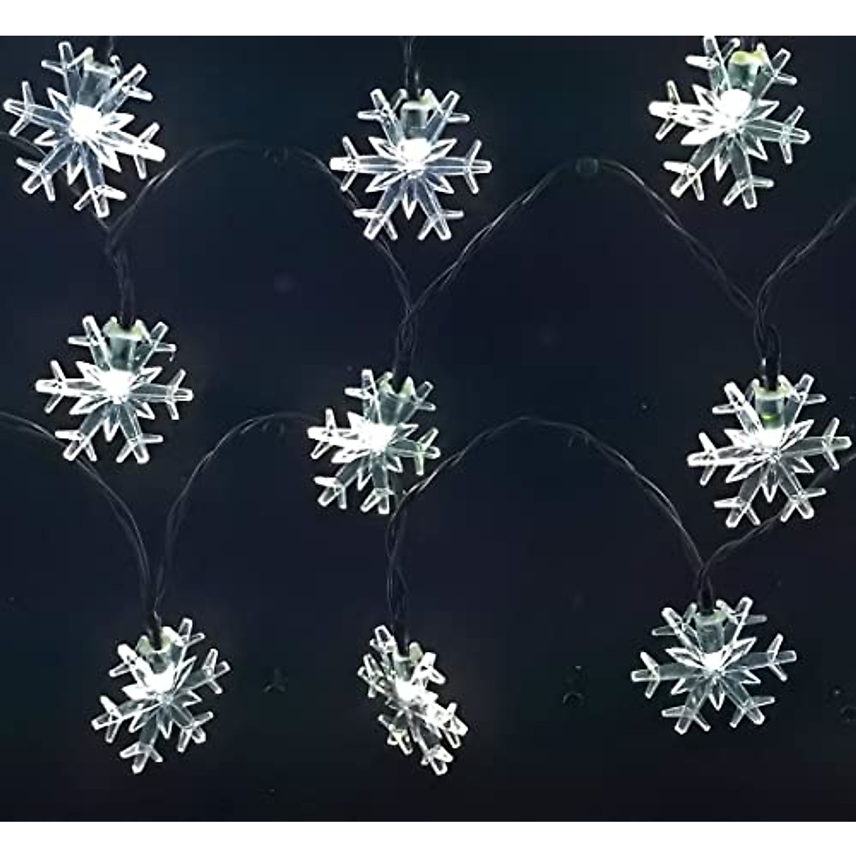 Inngree Solar Christmas String Lights Outdoor Waterproof 30 LED 20Feet Solar Snowflake Christmas Fairy Lights Decorations with 8 Lighting Modes for Garden Patio Yard Porch Wedding Party Decor(White)