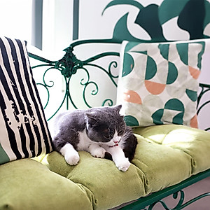 ENTROPOWER Custom Size Bench Cushions for Indoor Outdoor Non-Slip Tufted, Chair Cushion, Piano Seat Pads, Patio Sofa Water-Resistant Cushion, Made of High Density Sponge Comfortable and Durable