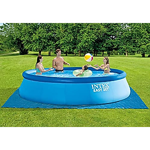 Intex 26175EH Easy Set 18 Feet by 48 Inch Round Inflatable Outdoor Backyard Above Ground Swimming Pool Set with Cover, Ladder, and Filter, Blue