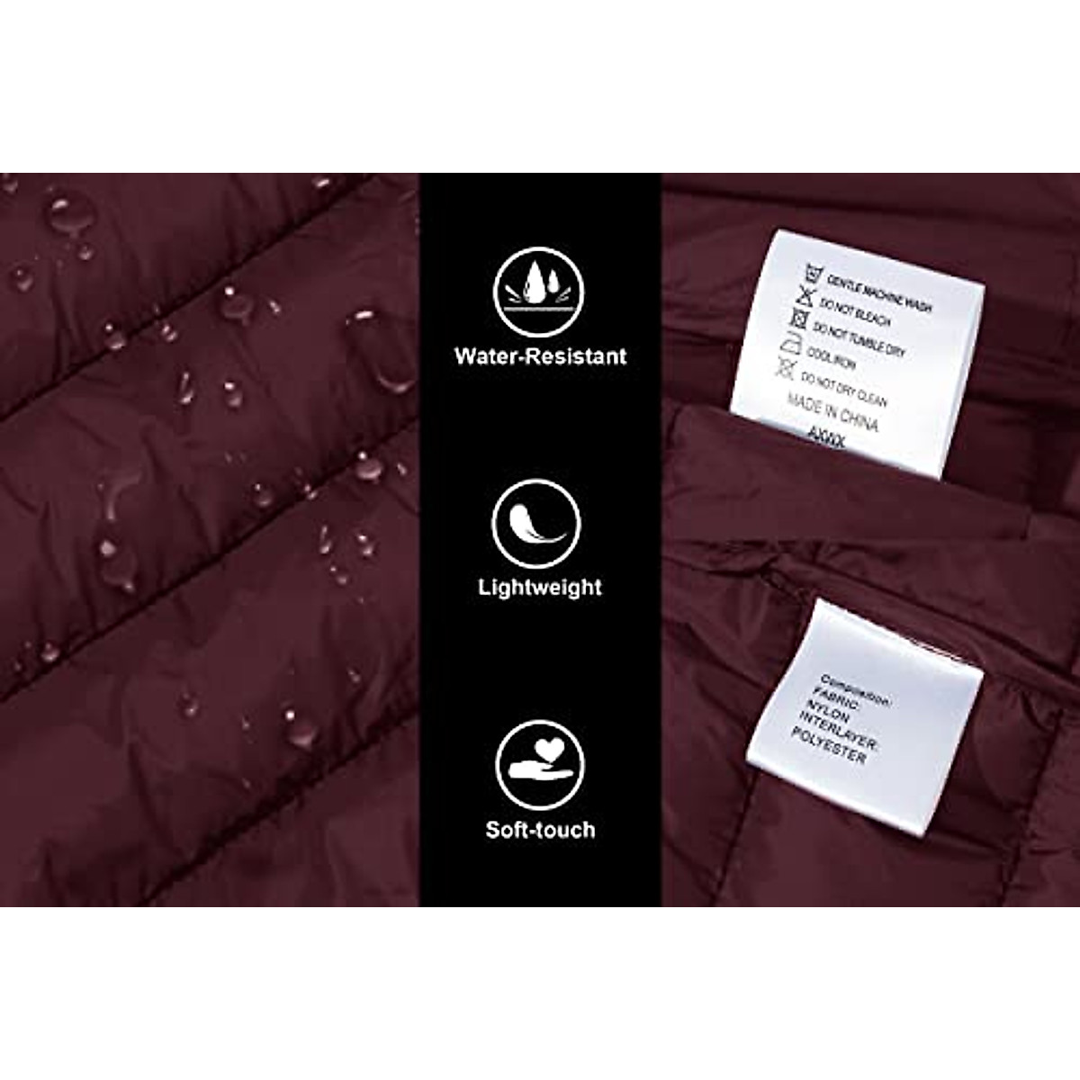 TACVASEN Hooded Down Jackets For Men Quilted Jackets Lightweight Jackets Skiing Jackets Windproof Jackets Water-Resistant Jackets Winter Coat