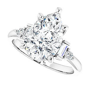 JEWELERYIUM 4 CT Pear Cut Colorless Moissanite Engagement Ring, Wedding/Bridal Ring Set, Solitaire Halo Style, Solid Sterling Silver Vintage Antique Anniversary Bride Jewelry Gifts for Her (7)