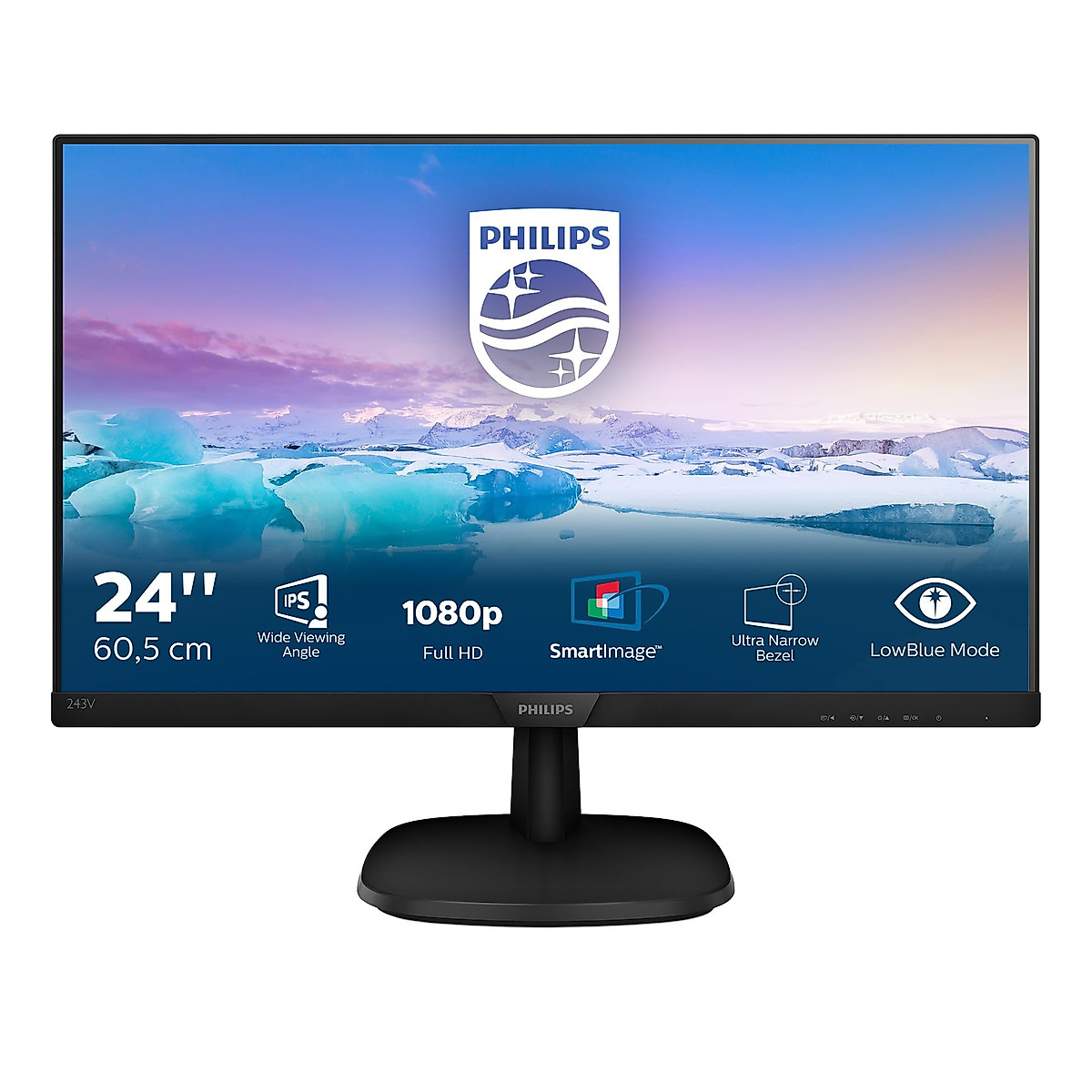 PHILIPS V-line 243V7QDSB 24-inch 1920 x 1080 Full HD LED Computer Monitor