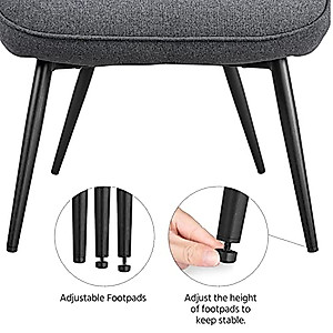 Yaheetech Accent Chair with Footrest, Armchair and Ottoman with High Back and Metal Legs Single Oversized Sofa Club Chair and Ottoman Set for Living Room Bedroom Office, Grey