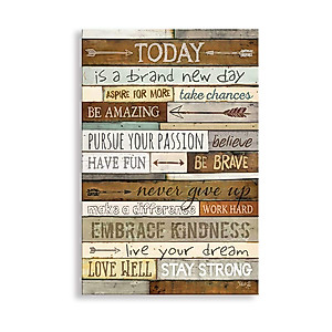 Kas Home Inspirational Wall Art,Motivational Family Canvas Prints Signs Framed, Retro Artwork Decoration for Bedroom,Living Room & Home Wall Decor (12 X 18 X 1 inch, A Framed)